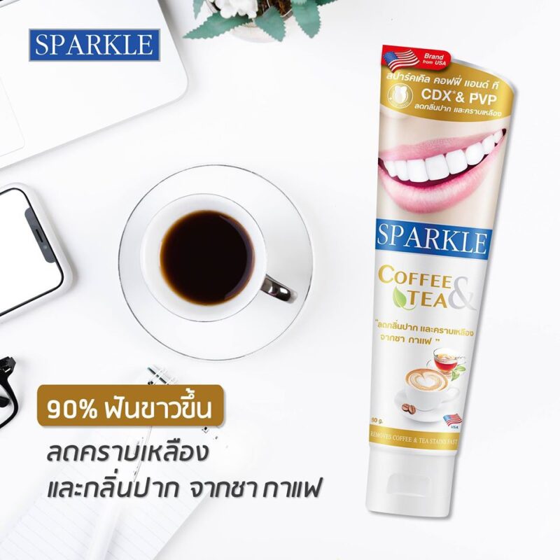 Kem đánh răng SPARKLE COFFEE & TEA TOOTHPASTE 90g - Bách hoá Thái Lan